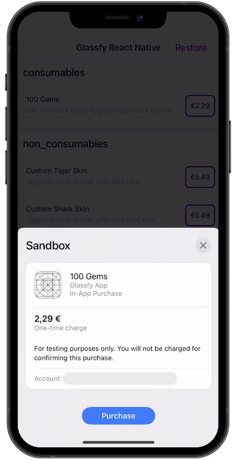 In App Purchases And Subscriptions For React Native With Glassfy Using