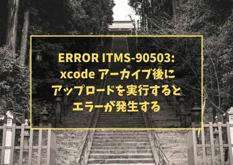 Error Itms 90503 Xcode アーカイブ後にアップロードを実行するとエラーが発生する