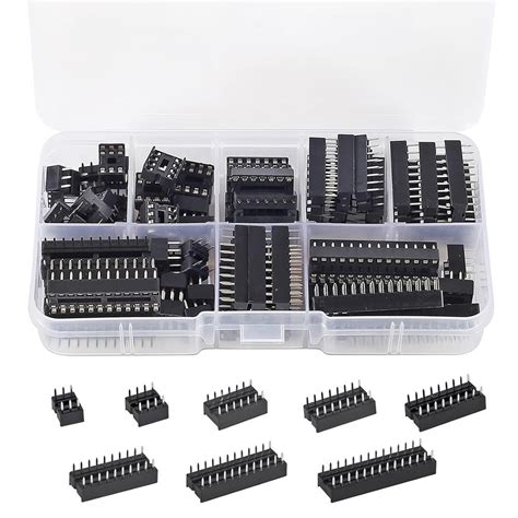 66pcs 254 Mm Pitch Dip Ic Sockets Adaptor Assortment Kit For