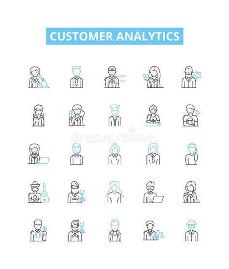 Customer Analytics Vector Line Icons Set Customer Analytics