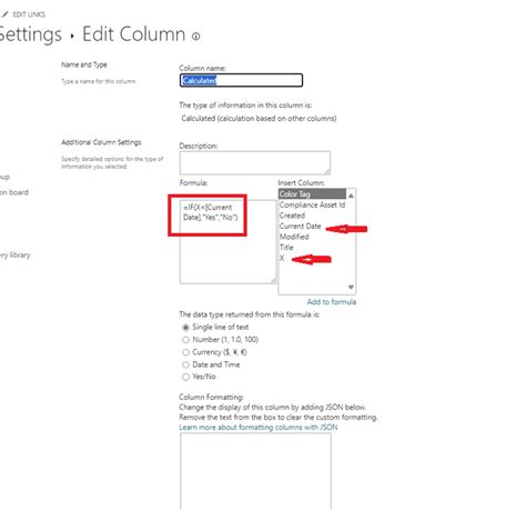sharepoint calculate column date before today then return yes syntax errors microsoft qanda