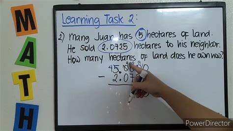 Tagalog Problem Solving Involving Addition And Subtraction Of Decimal