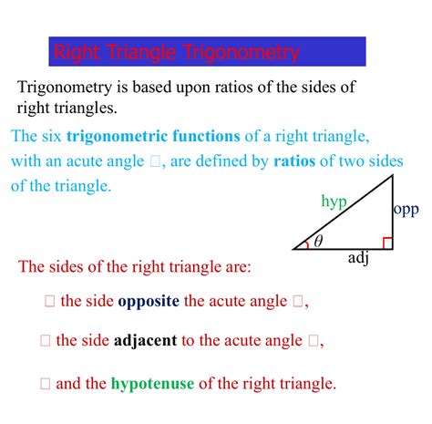 Trigonometry Of Right Triangles
