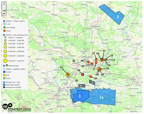 Locations Of The Largest Co2 Emitters And Storage Sites In Upper Download Scientific Diagram