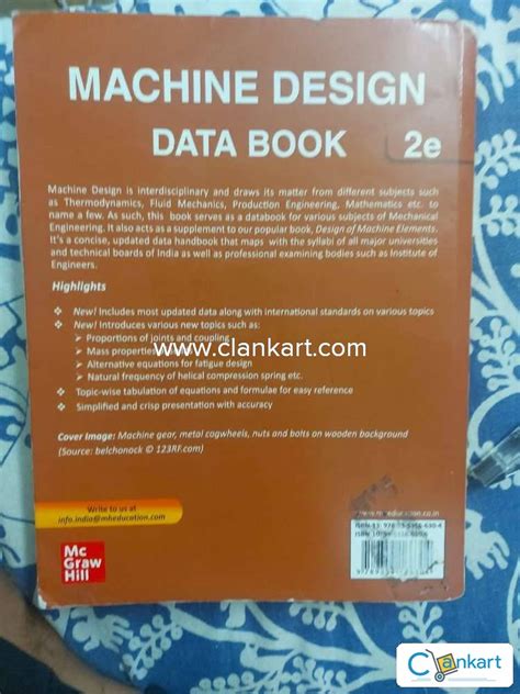 Buy Machine Design Data Book Book In Excellent Condition At