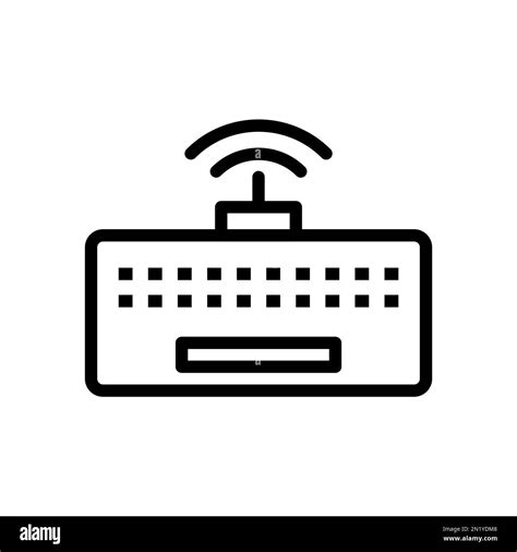 Wireless Keyboard Icon Line Isolated On White Background Black Flat