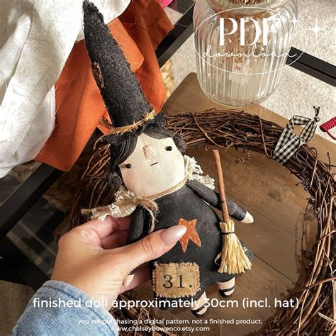 Primitive Witch Doll Sewing Pattern Mai Autumn Decor Pdf Pattern Etsy