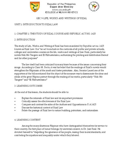 Unit 1 Worktext 1 Pdf Philippines