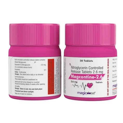 Nitroglycerin Controlled Release Tablets 26 Mg At Rs 19900bottle In