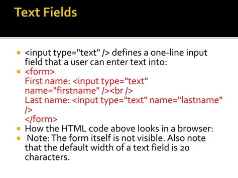 designing web pages html forms and input ppt