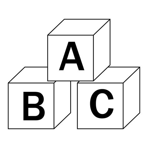 Abc Blocks Clipart Black And White