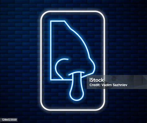 벽돌 벽 배경에 고립 된 빛나는 네온 라인 Runny 코 아이콘 비염 증상 치료 코와 재채기 비강 질환 벡터 감기와 독감에 대한 스톡 벡터 아트 및 기타 이미지 Istock