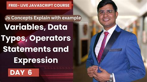 Live Js Course Learn Variable Data Types And Operator With Practical Examples Js Concepts