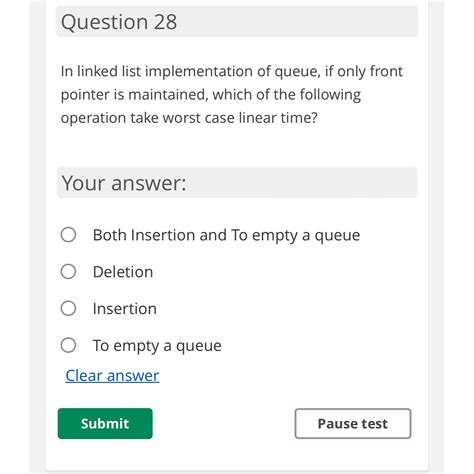 Solved Question 28in Linked List Implementation Of Queue If