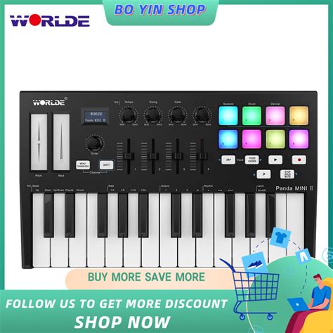 Rqff Worlde Panda Mini Ii Portable 25 Key Usb Midi Keyboard Controller
