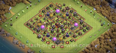 Trophy (Defense) Base TH10 with Link, Anti 3 Stars, Hybrid - Clash of ...