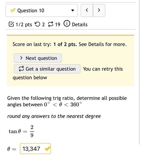 solved given the following trig ratio determine all