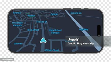Arrow Pinpoint가 있는 스마트폰 Gps 지도 앱 로드맵에 대한 휴대폰 내비게이션 도시의 거리 및 경로 검색 응용 프로그램 벡터 0명에 대한 스톡 벡터 아트 및
