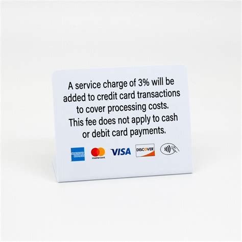3 Service Charge Sign And Sticker Set Credit Card Payment Policy 3