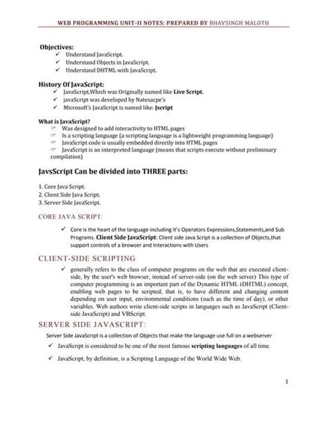 Web Programming Unit Ii By Bhavsingh Maloth Pdf Web Design And Html