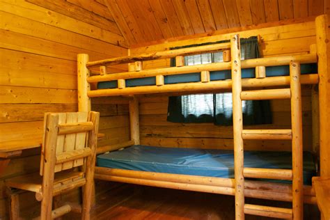 Bunk Beds Inside Our Two Room Camping Cabin