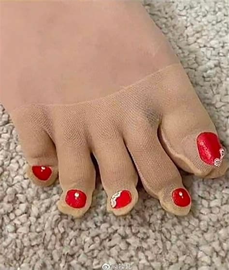 These Toenail Stockings Come With Pre Painted Toenails For The Lazy