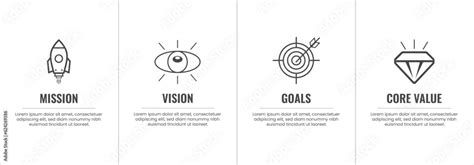 Mission Vision And Core Values Template With Eye Catchy Icons