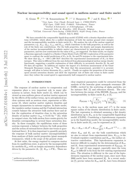 Pdf Nuclear Incompressibility And Sound Speed In Uniform Matter And