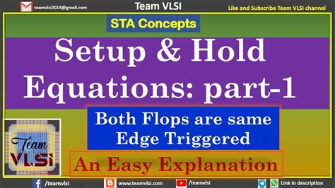 Setup And Hold Timing Equations S 01 Easy Explanation With Examples Same Types Of Ff Youtube