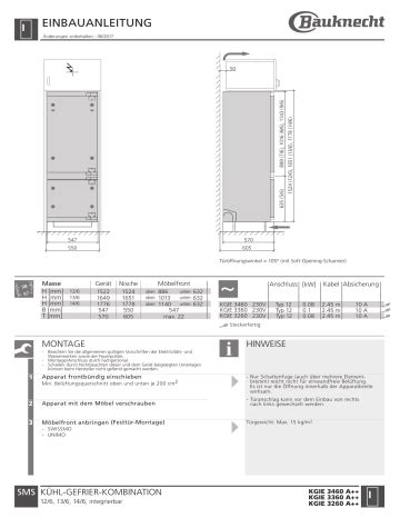 Bauknecht Kgie 3360 A Installationsanleitung Manualzz