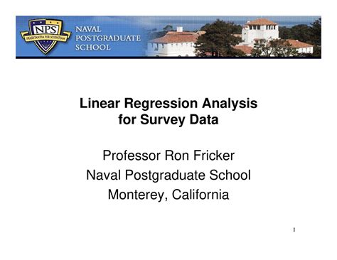 Lecture Linear Regression Analysis For Survey Data Linear Regression Analysis