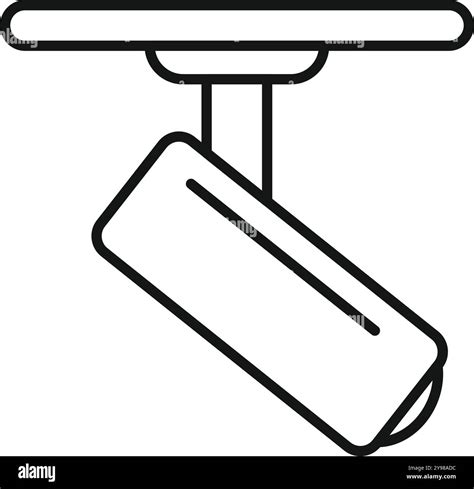 Simple Vector Of A Spotlight Hanging On A Ceiling Rail System Stock