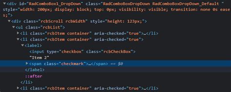 Javascript How To Change The Style Of Checkbox Inside Radcombobox In Telerik Ui Stack Overflow