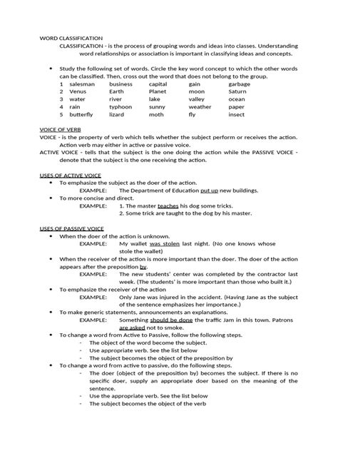 Word Classification Pdf Word Classification Pdf
