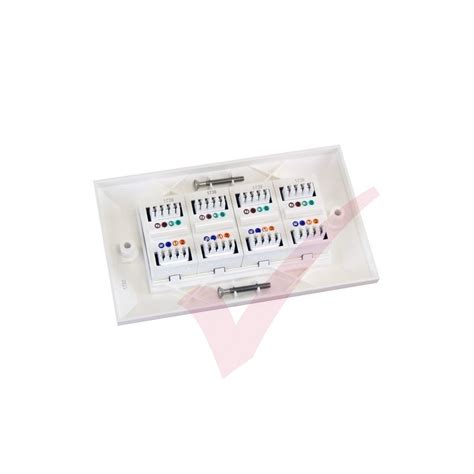 Excel Cat Double Faceplate With X RJ Modules White
