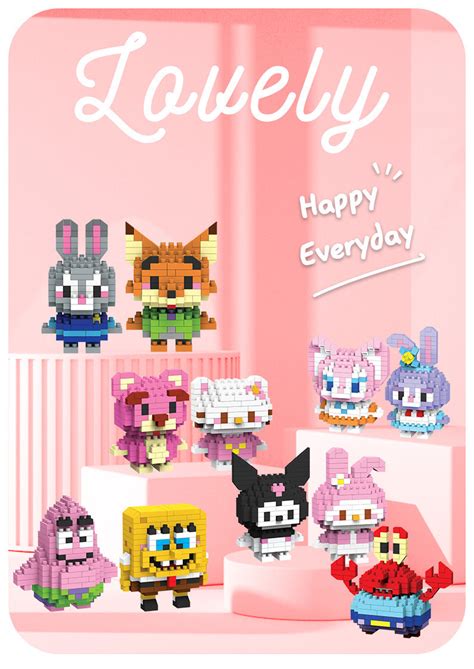 Jual Xinz Bricks Block Mini Seri Disney 3d Nano Block Model Kartun Diy Susun Blok Bangunan Mini