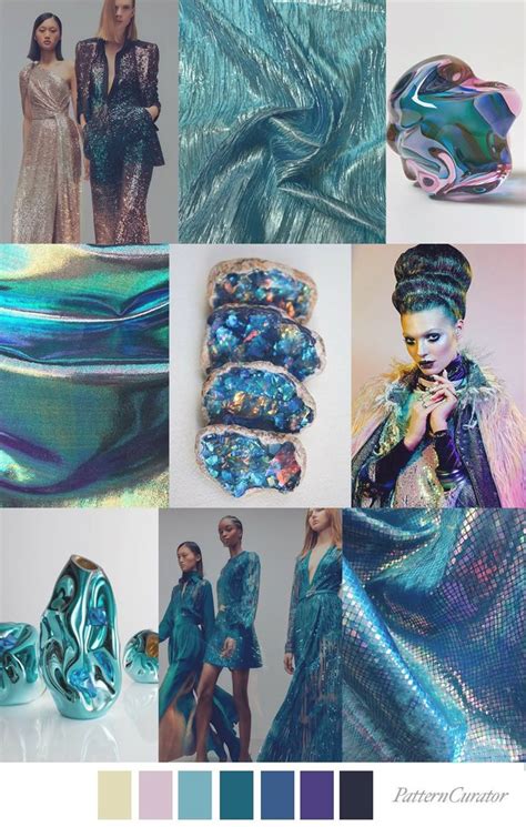 Pattern Curator Blue Opal Mood Board Fashion Inspiration Color Trends Fashion Blue Opal