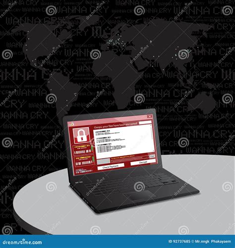 Wanna Cry Cyber Virus Stock Vector Illustration Of Name 92737685