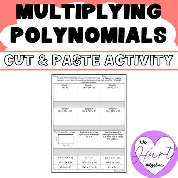 Multiplying Polynomials Interactive Activity Cut Paste Activity