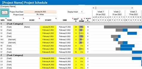 Simple Gantt Chart In Excel Etsy