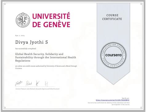 Divya Jyothi S On Linkedin I Have Successfully Completed The Course Global Health Security