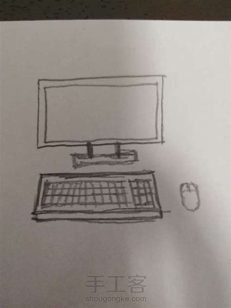 学校计算机室简笔画 计算机简笔画 大山谷图库