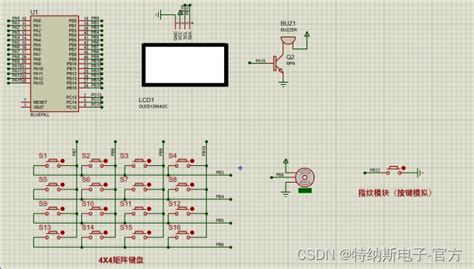 【特纳斯电子】基于物联网的指纹密码锁系统设计 仿真设计指纹密码锁仿真图 Csdn博客