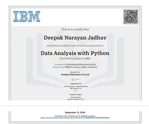 deepak jadhav on linkedin excited to share my achievement i ve earned the ibm certificate in data…