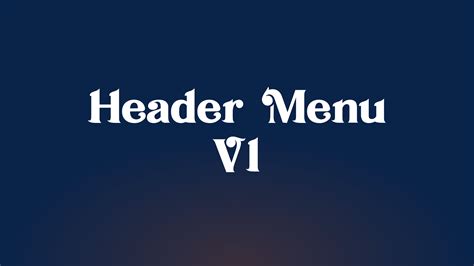 Header Menu V1 Figma