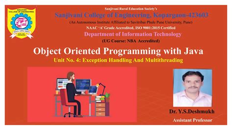 Unit No 4 Exception Handling And Multithreadingpptx