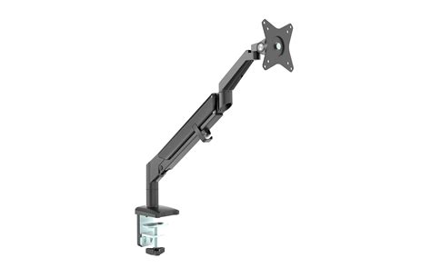 Short Front Arm Gas Spring Aluminium Single Monitor Arm Desk Mount Bla