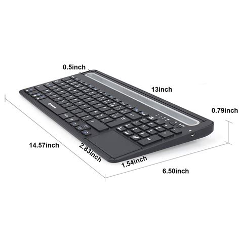 Zoweetek Rechargeable Bluetooth Keyboard With Touchpad And Numeric Keypad Zoweetek