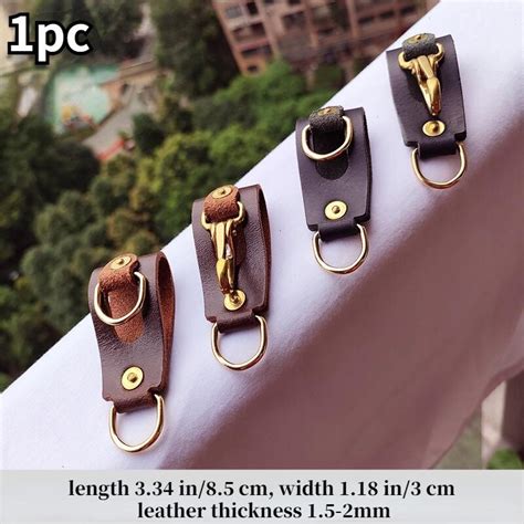 Leather Belt Keychain Clip Belt Loop Car Key Ring Holder With Snap Hook