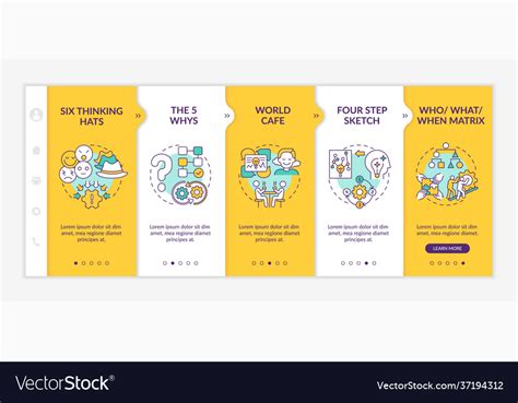 Problem Solving Techniques Onboarding Template Vector Image